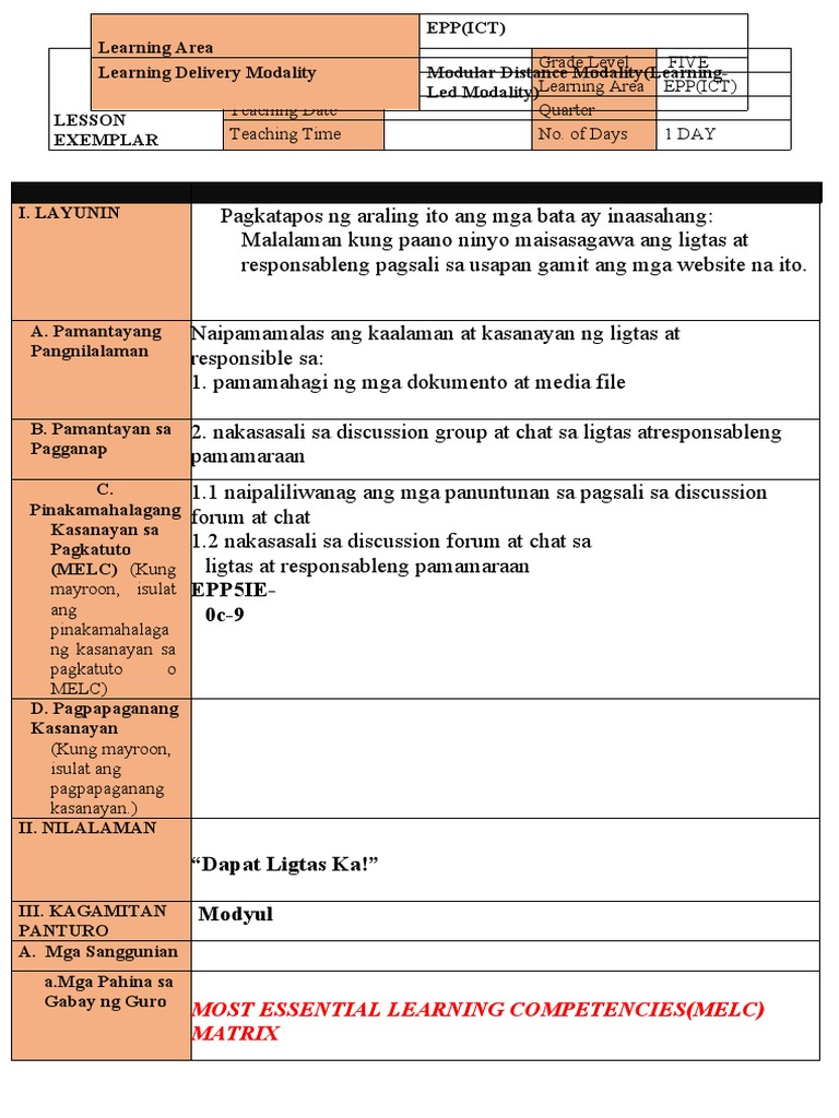 Cot Epp Ict 5-1 | PDF