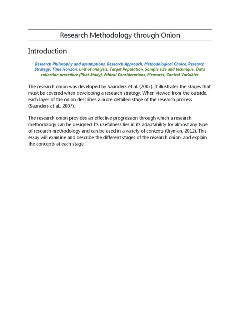 Research Methodology Through Onion | PDF | Epistemology | Reality