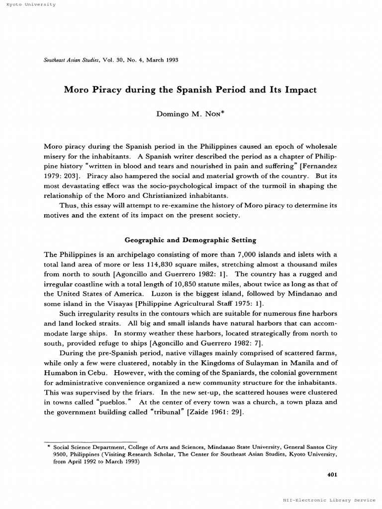 During: Moro Piracy Spanish Period Its Impact | PDF | Piracy | Spanish ...