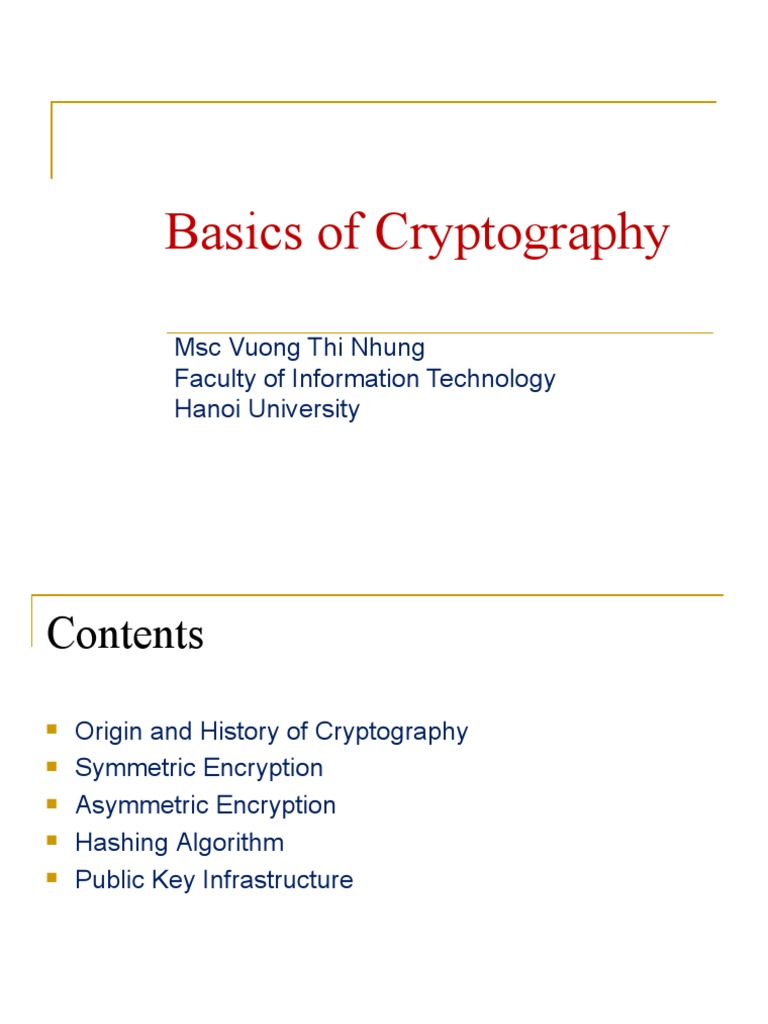 02 Basics of Cryptography Updated | PDF | Cryptography | Public Key ...