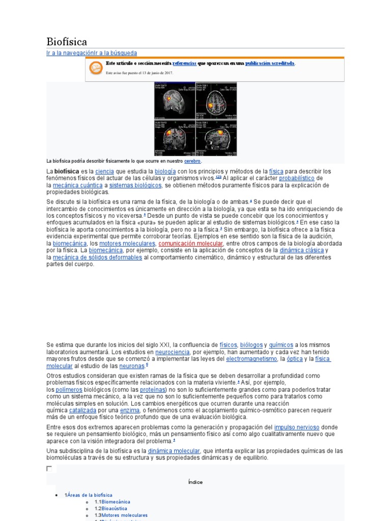 Introducción a la Biofísica y sus Áreas | PDF | Biofísica | Science