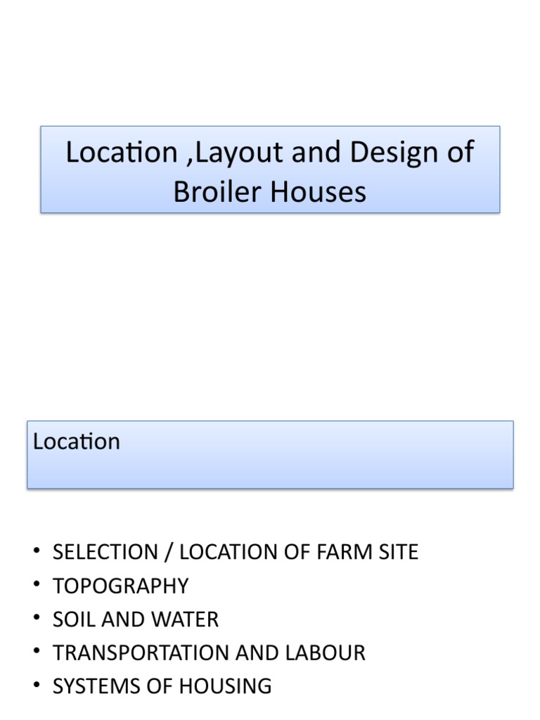 Broiler House Design and Layout Guide | PDF | Broiler | Earth Sciences
