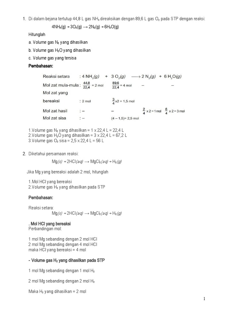 Volume Gas dan Rumus Empiris Kimia | PDF