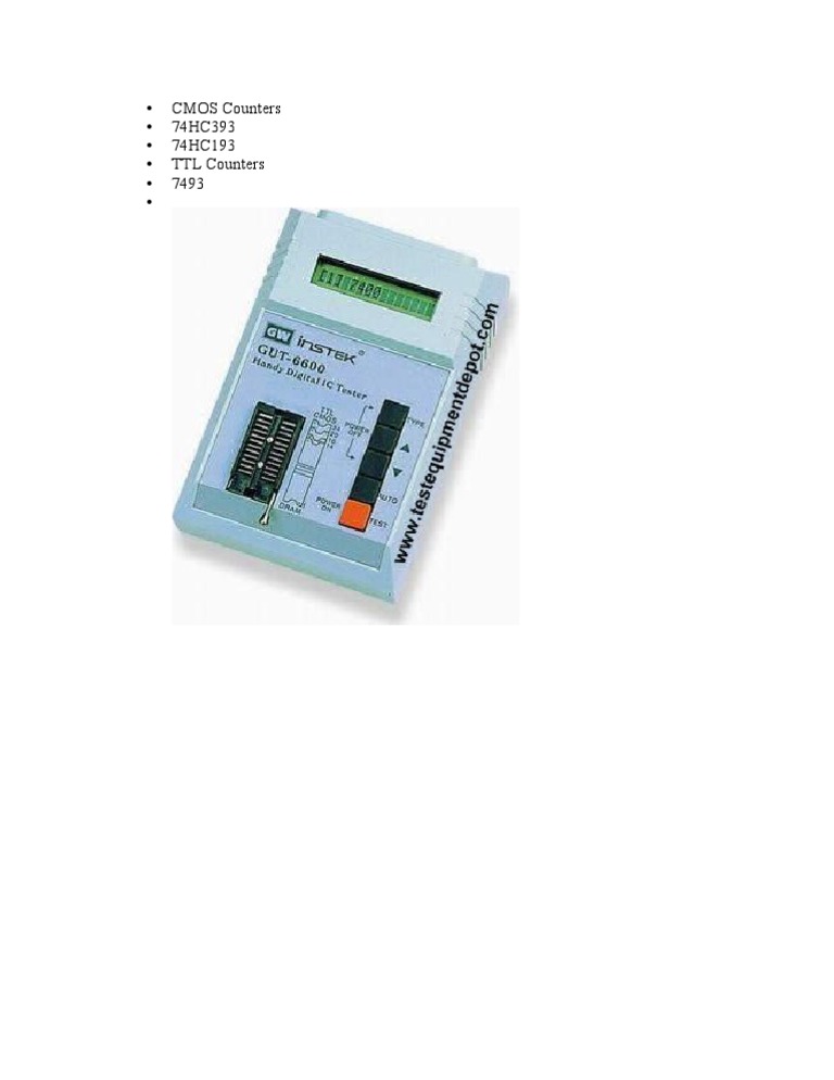 CMOS Counters - 74HC393 - 74HC193 - TTL Counters - 7493 | PDF