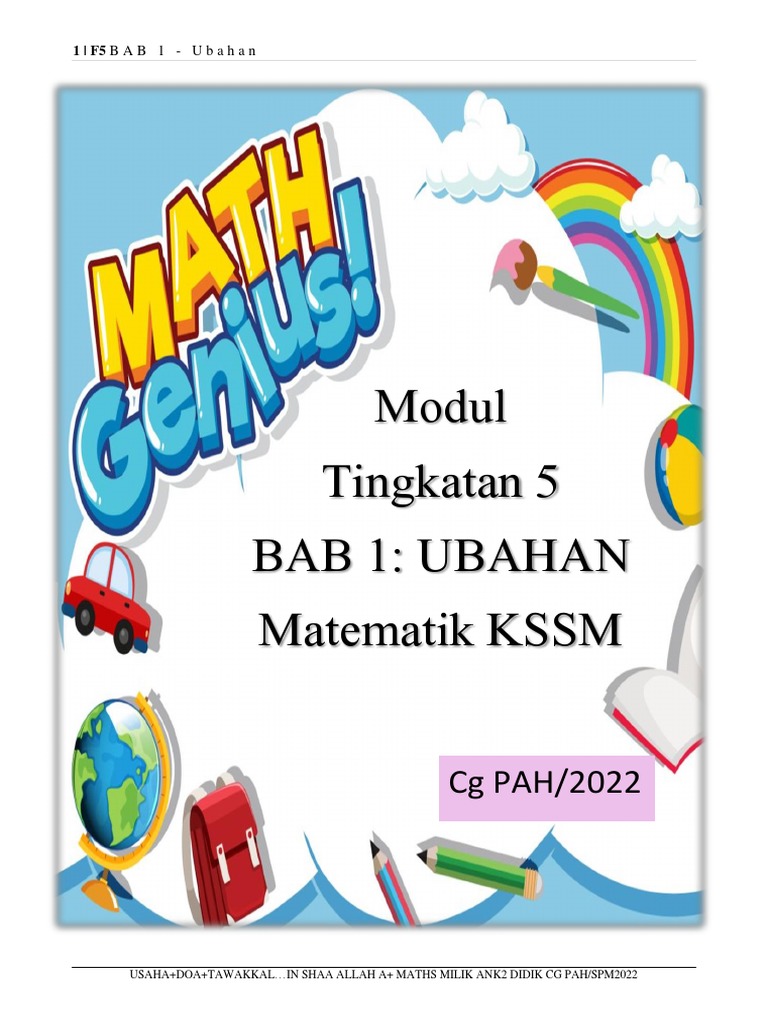 Modul F5 Bab 1 Ubahan | PDF