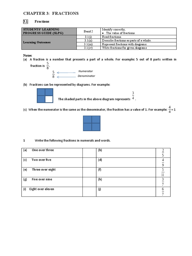 Chapter 3 - Fractions | PDF | Lexicology | Notation