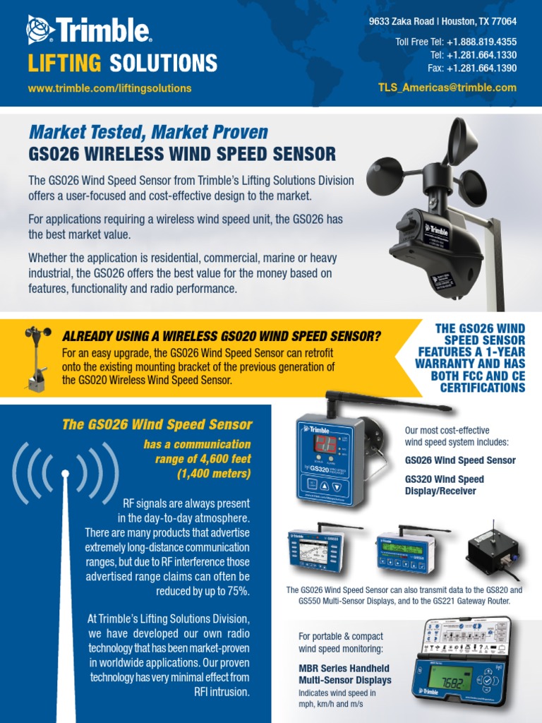 GS026 Wind Speed Sensor Brochure Lsi | PDF | Radio | Wind Speed