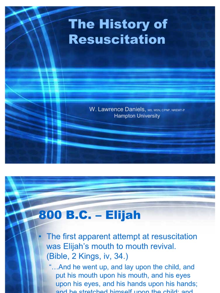 The History of Resuscitation | PDF | Cardiopulmonary Resuscitation ...
