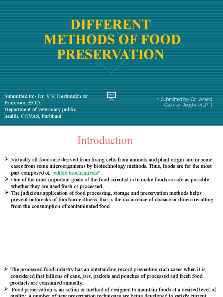 Different Methods of Food Preservation | PDF | Food Preservation | Foods