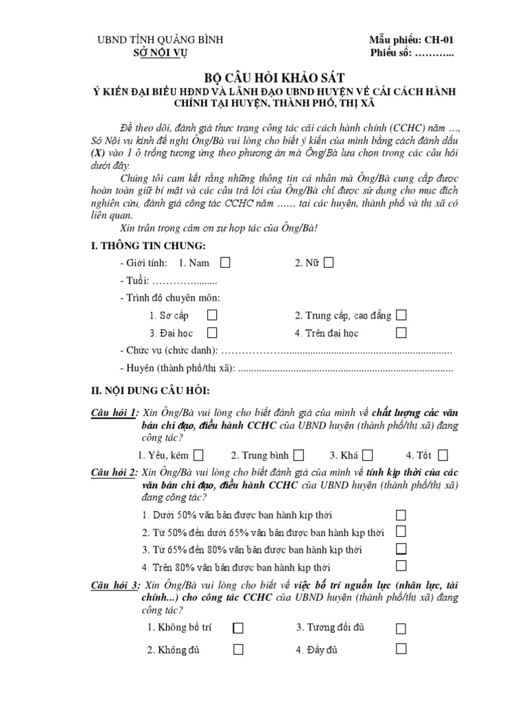 12mau Phieu Dieu Tra Cap Huyen | PDF