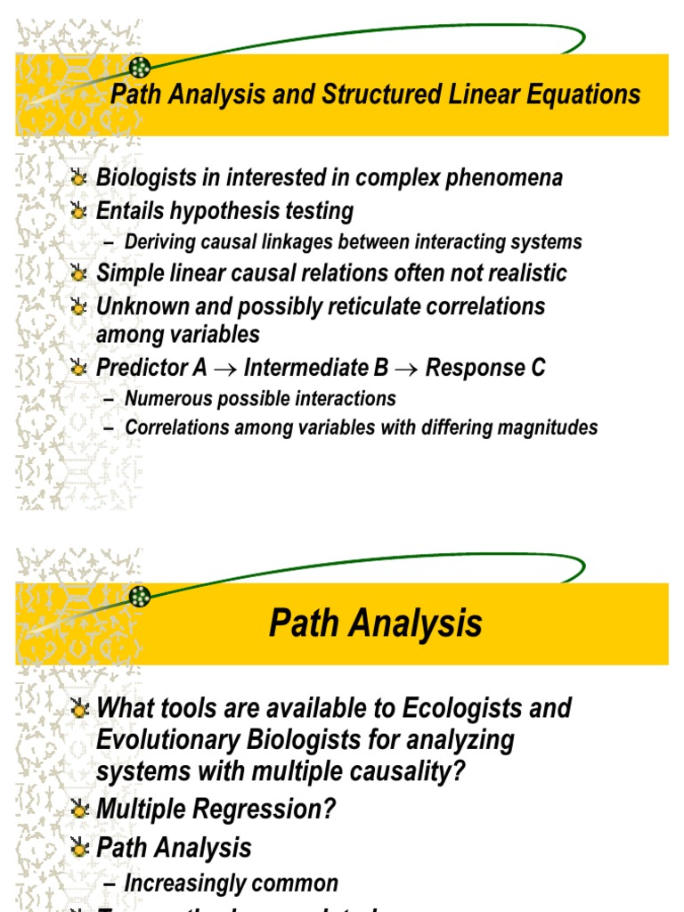 Path Analysis and Structured Linear Equations: Deriving Causal Linkages Between Interacting ...