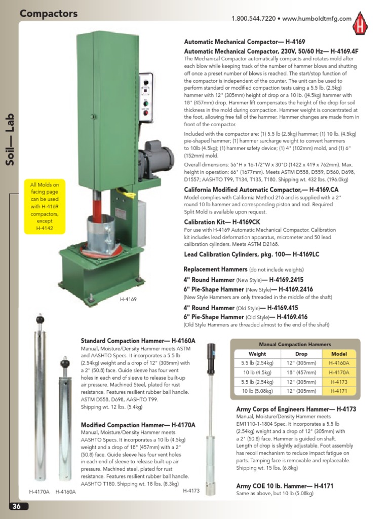 Manual Compaction Hammers Weight Drop Model | PDF | Hammer | Tools