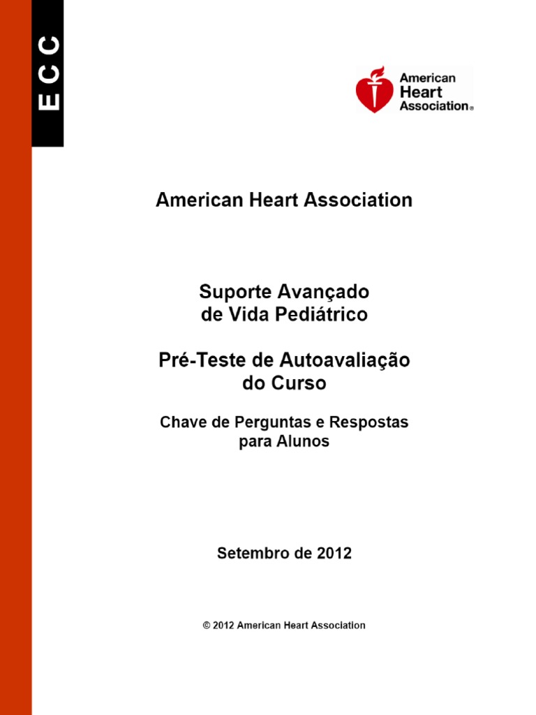 American Heart Association - Suporte Avançado de Vida Pediátrico (PALS ...
