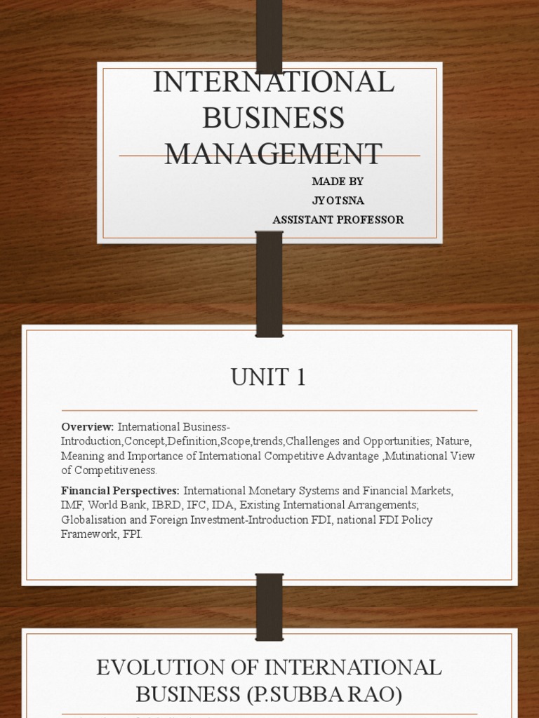International Business Management | PDF | Bretton Woods System ...