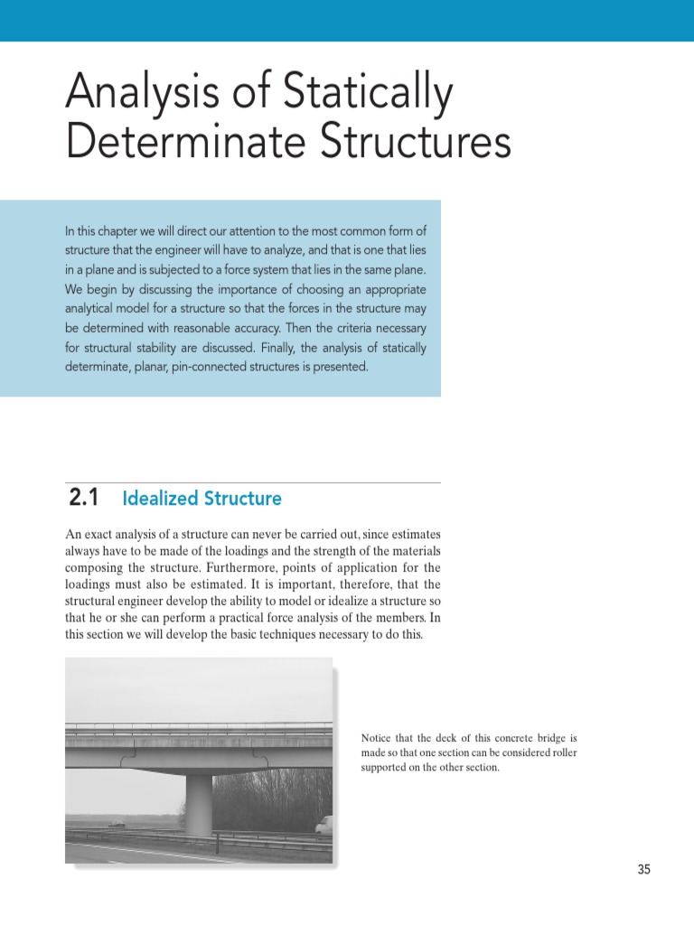 Analysis of Statically Determinate Structures: Idealized Structure ...