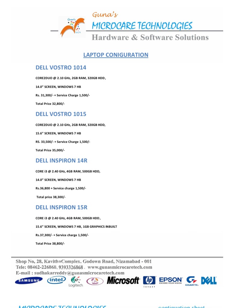 Laptop Config | PDF