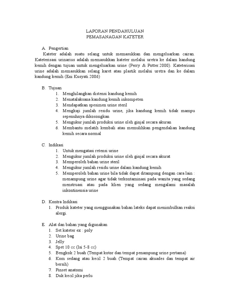 LP Pemasangan Kateter | PDF