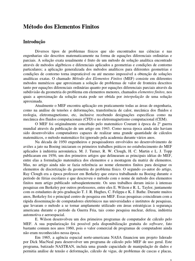 Metodo Dos Elementos Finitos | PDF