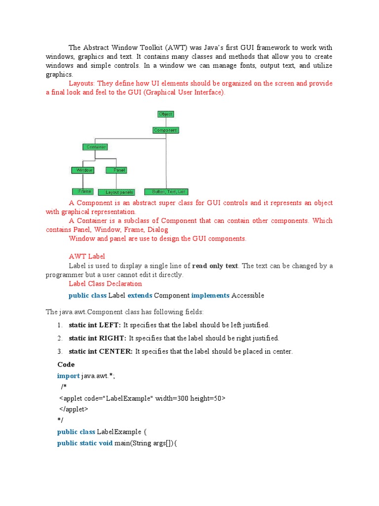 The Abstract Window Toolkit Pdf Class Computer Programming Information Technology Management 