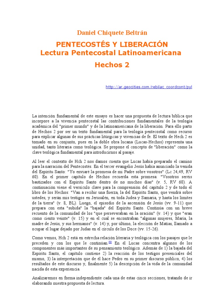 Chiquete Daniel Pentecostes y Liberacion | PDF | espíritu Santo | La ...