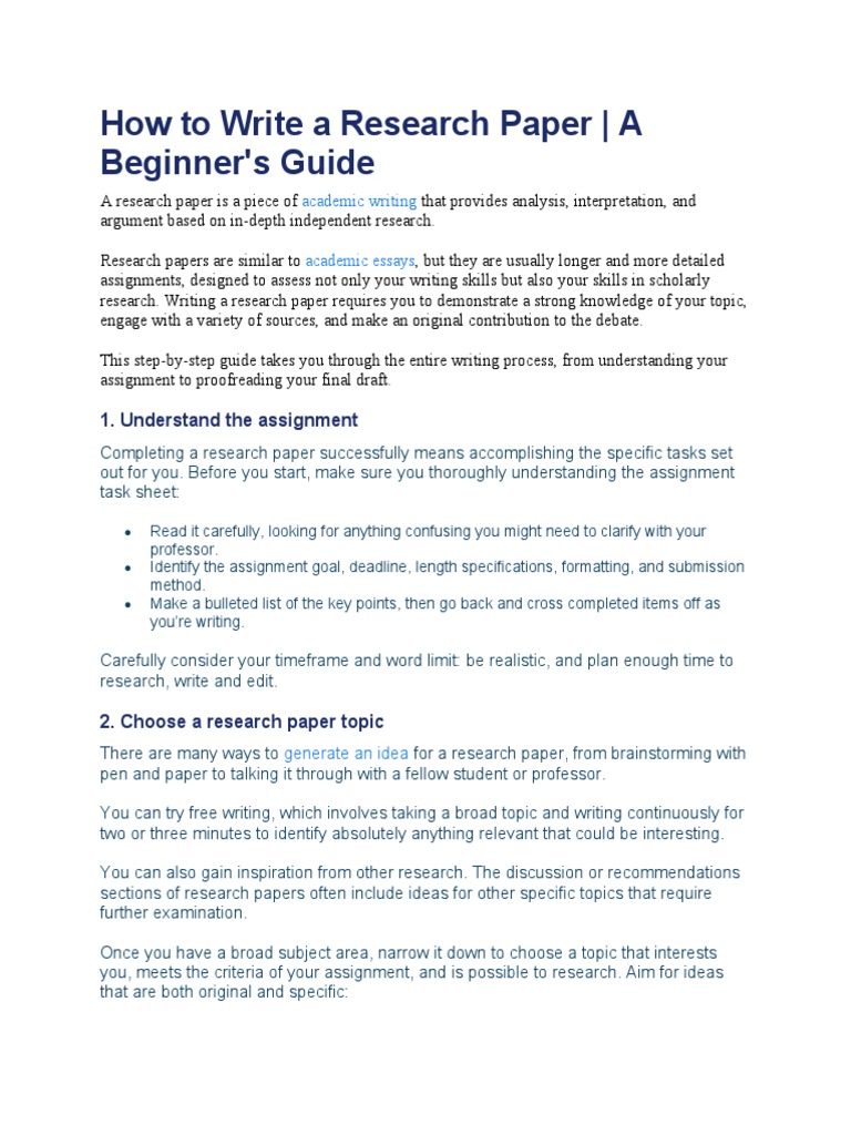 How To Write A Research Paper - A Beginner's Guide: Academic Writing ...