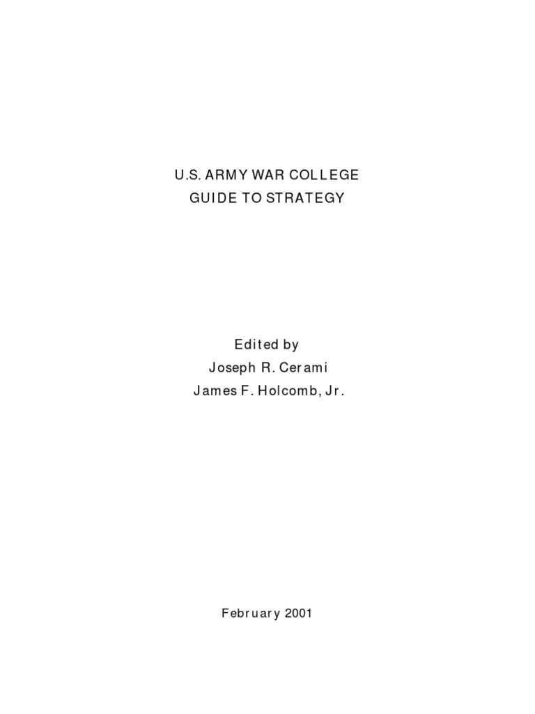 US Army War College Guide To Strategy | PDF | Containment | Grand Strategy