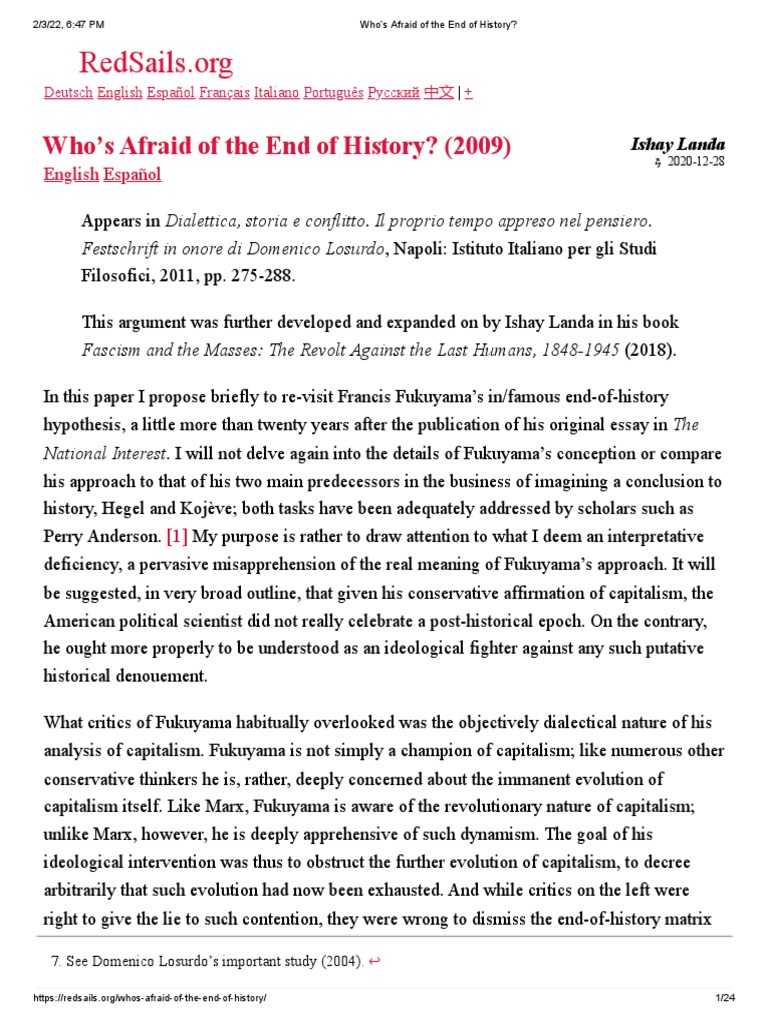 Revisiting Fukuyama's End of History | PDF | Karl Marx | Capitalism