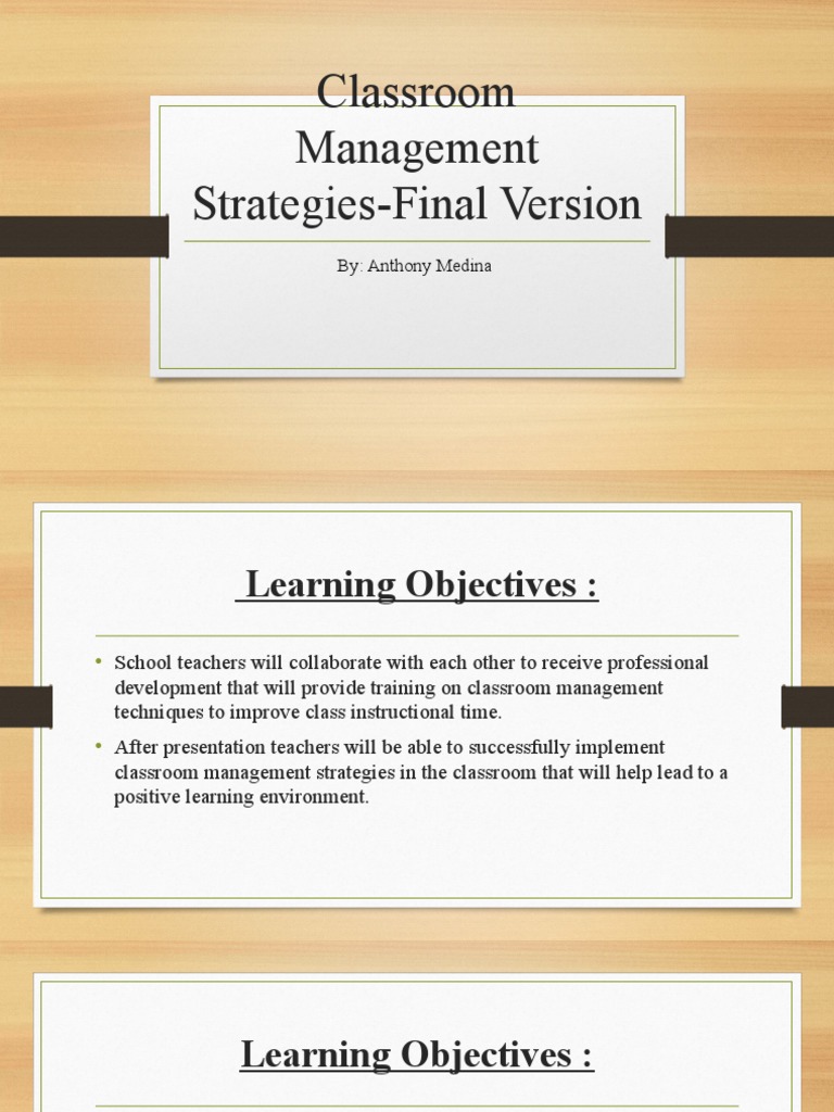Effective Classroom Management PD Guide | PDF | Classroom Management ...