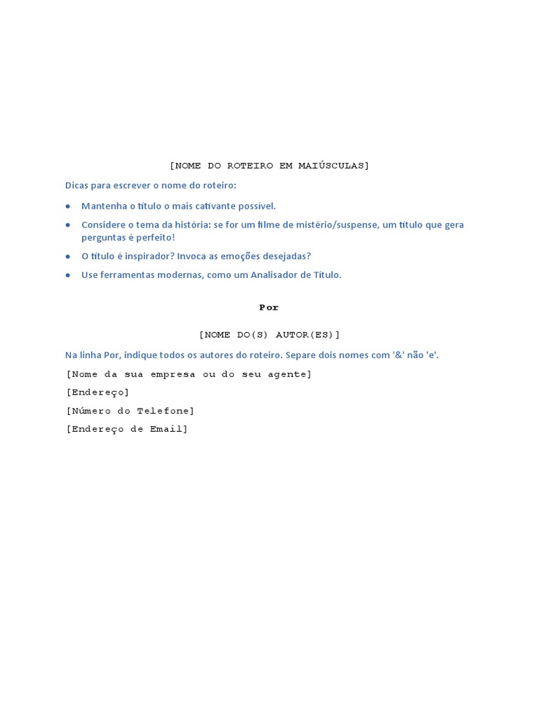 Modelo de Roteiro | PDF | Roteiro | Tempo