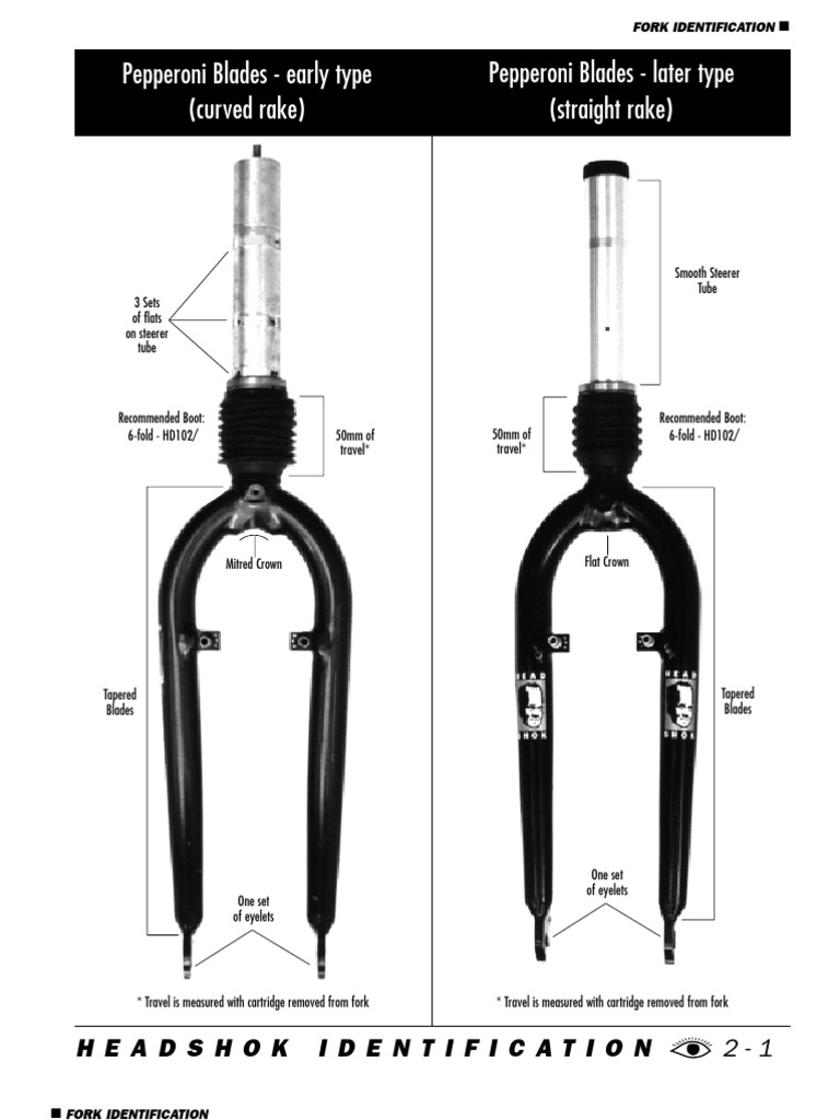 1999 Headshok Older Fork Identification Instructions en | PDF ...