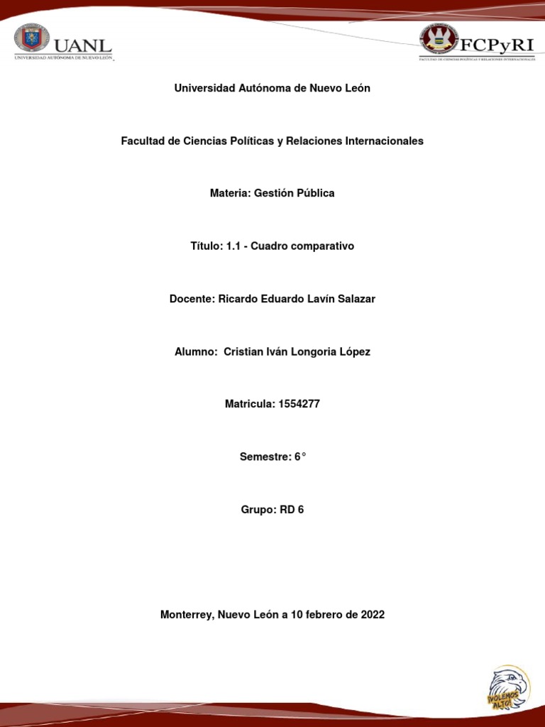 1.1 - Cuadro Comparativo NGP | PDF | Administración Pública | Interés ...