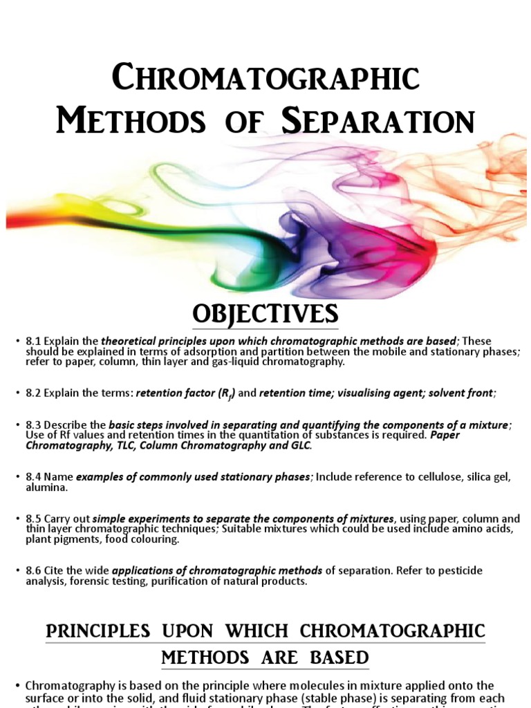 Lesson 8 - Chromatographic Methods of Separation | PDF | Chromatography ...