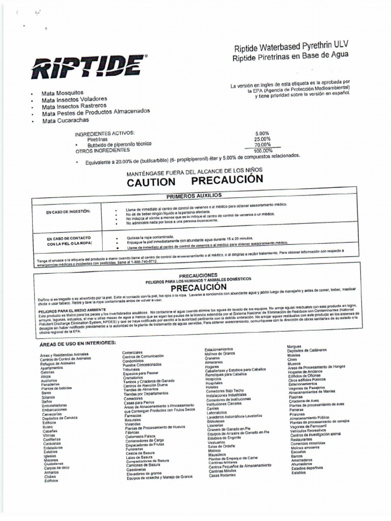 5.hoja de Seguridad RIPTIDE | PDF