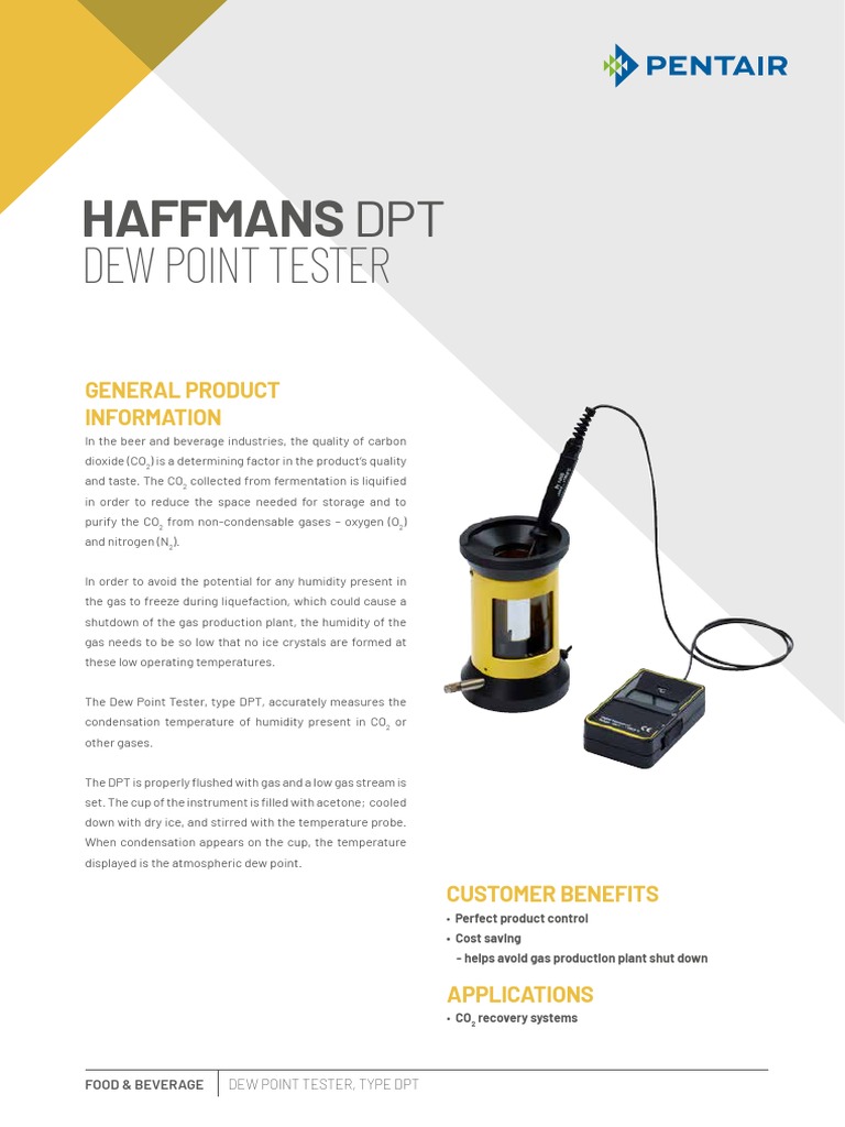 Haffmans DPT: Dew Point Tester | PDF | Carbon Dioxide | Humidity