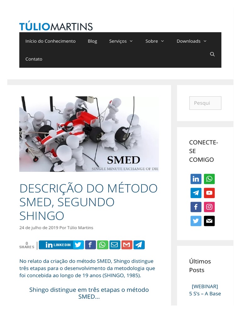 Descrição Do Método Smed, Segundo Shingo | PDF | Tempo | Produção e ...