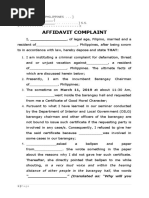 Affidavit Complaint For E-Libel Format | PDF | Defamation | Justice