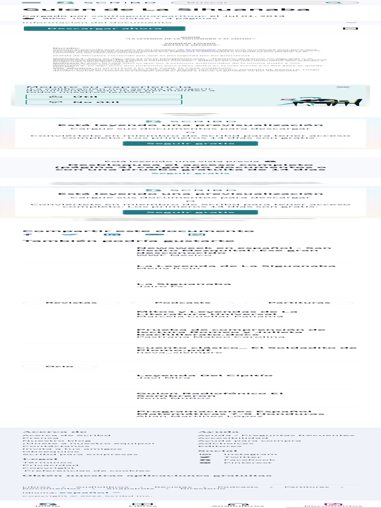 Guion de La Sihuanaba PDF Ocio | PDF | Mitología | Personajes mitologicos