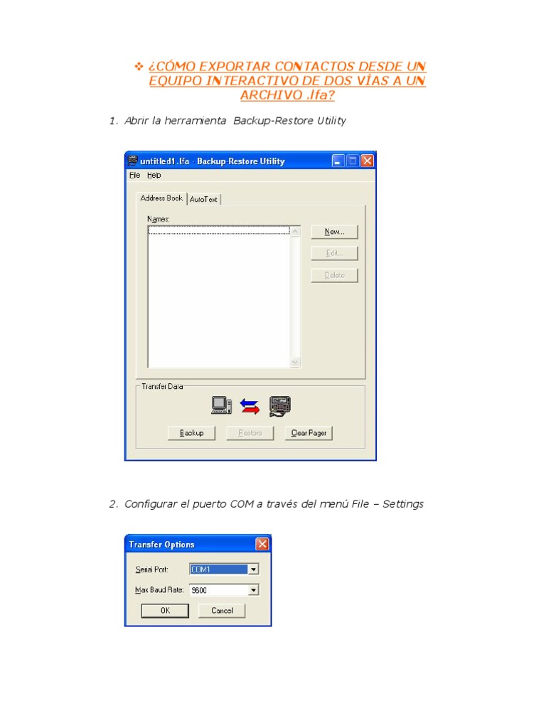 Instructivo Exportar Contactos Blackberry | PDF | Archivo de computadora | Microsoft Excel