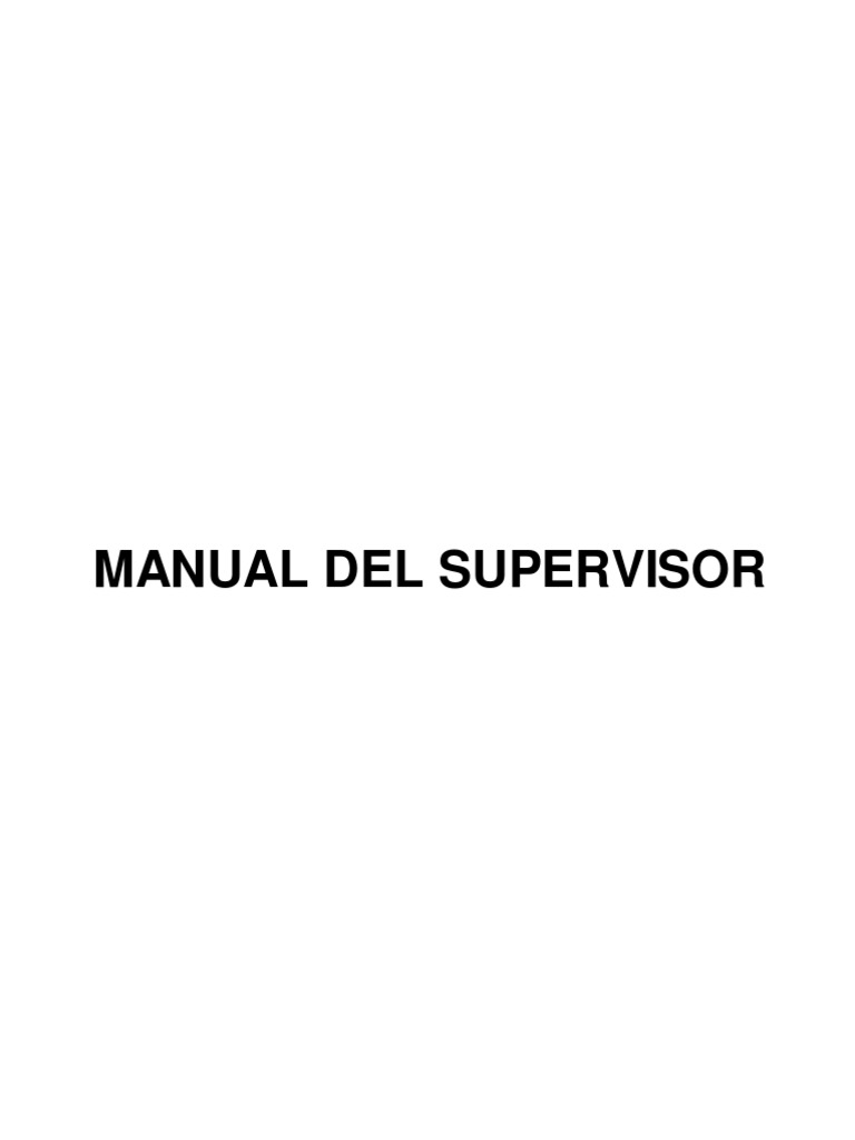 Manual Supervisor | PDF