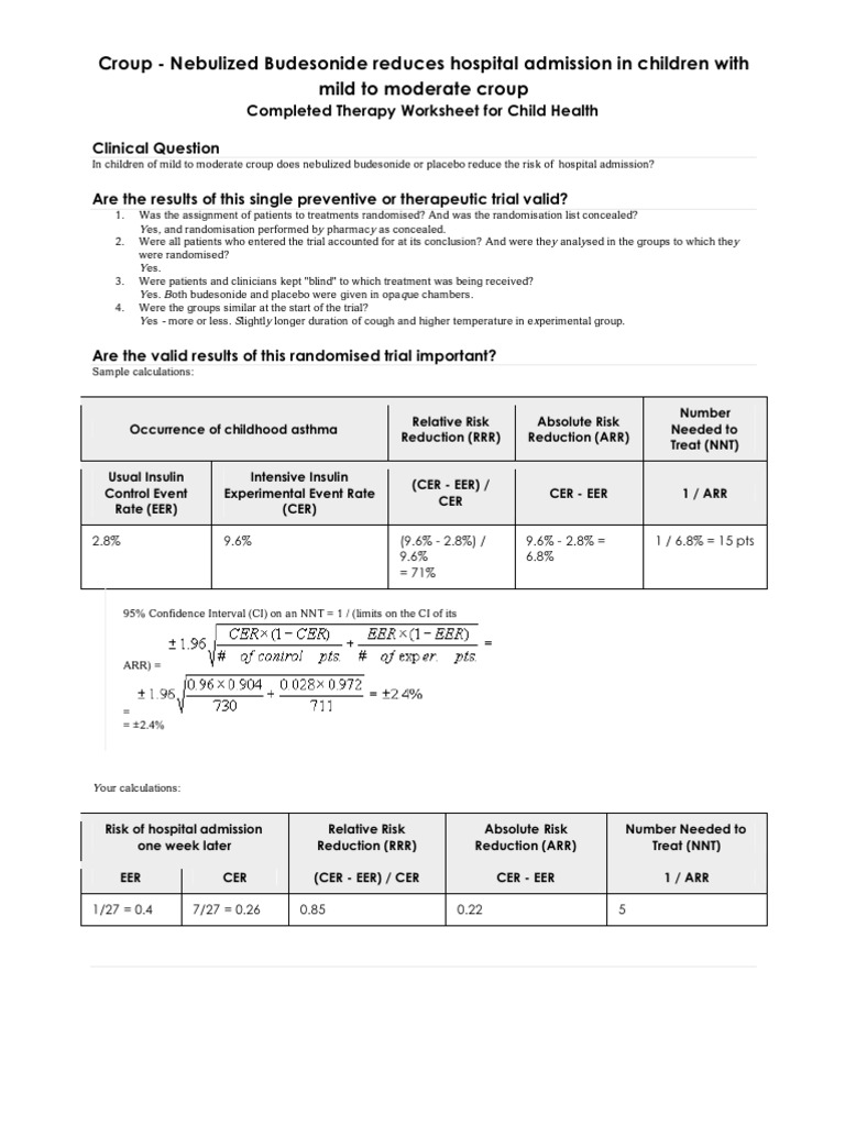 Completed Therapy Worksheet For Child Health | PDF