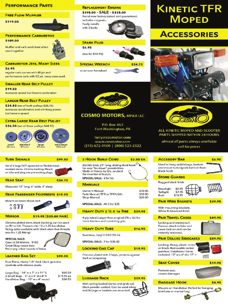 Kinetic TFR Moped Parts | PDF