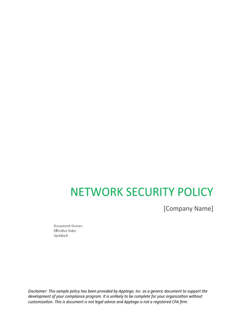 Network Security Policy: (Company Name) | PDF | Information Security ...