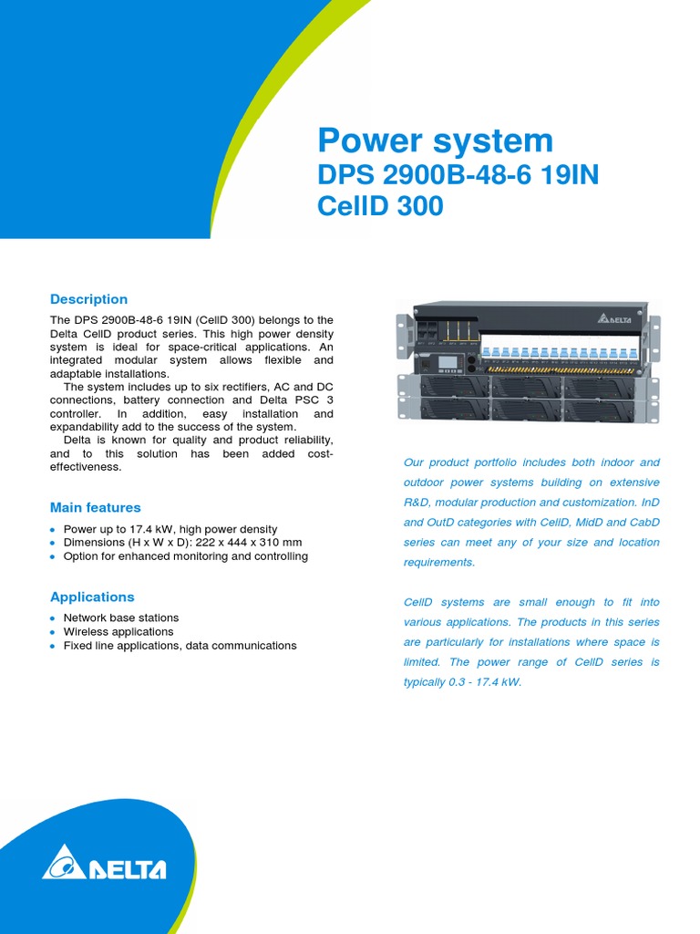 Power System: Dps 2900B-48-6 19in Celld 300 | PDF | Rectifier ...
