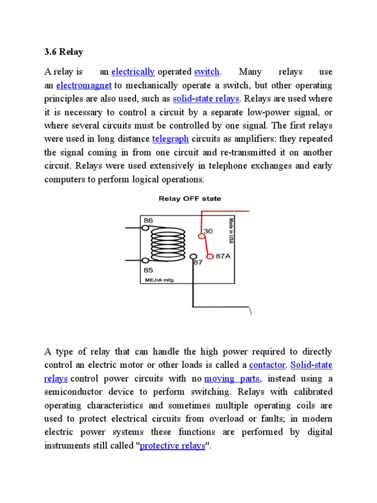 Understanding Relay Circuits and Pinouts | PDF | Relay | Rectifier