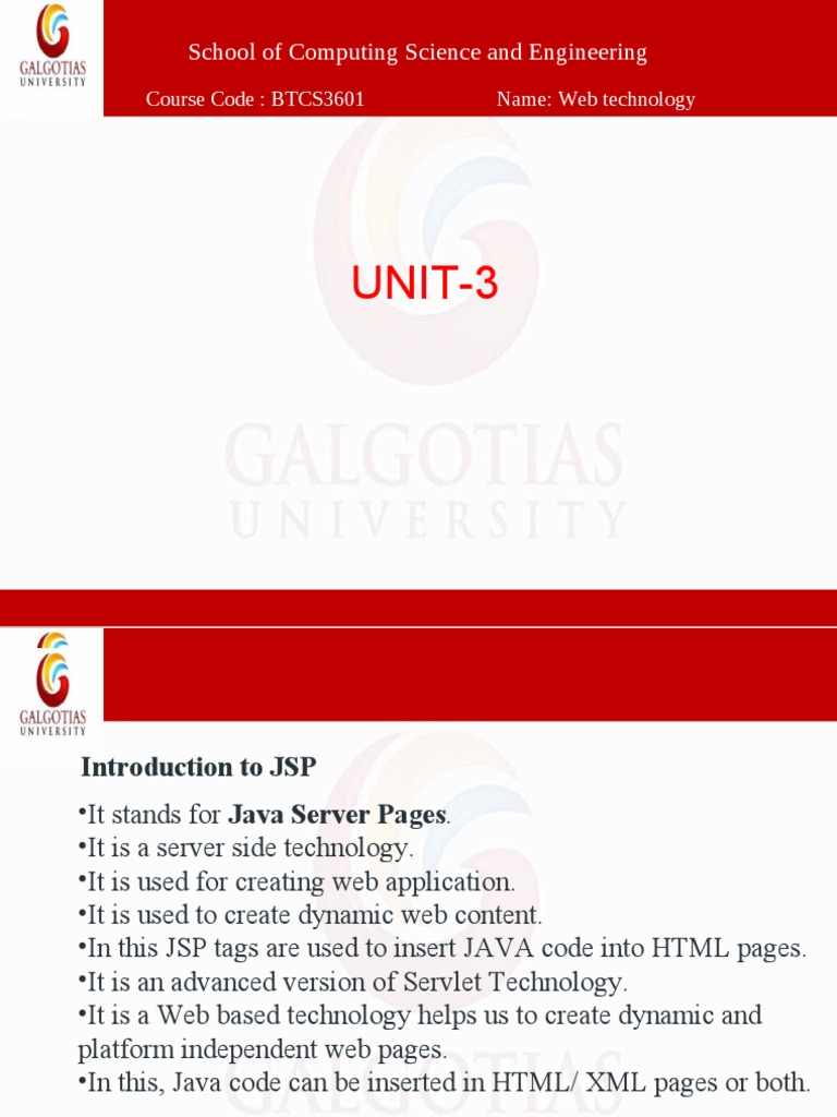 Introduction to JSP and JSTL | PDF | Internet & Web | World Wide Web