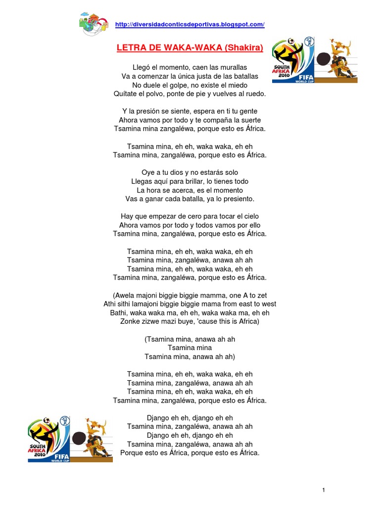 Letra Waka-Waka | PDF