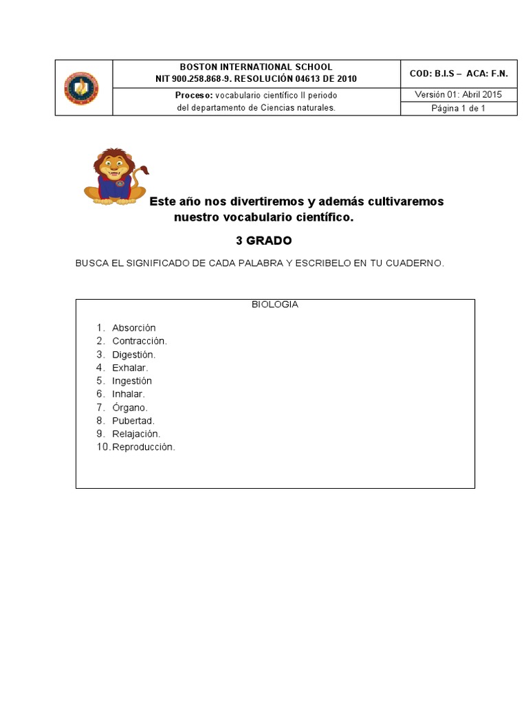 Vocabulario Two | PDF | Estudios de idiomas extranjeros
