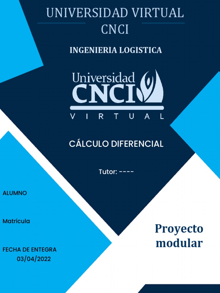 Proyecto Modular - Calculo Diferencial - CNCI | PDF | Derivado | Álgebra