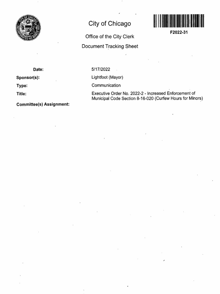 Lightfoot Executive Order On Curfews | PDF | Legal Guardian | Social ...