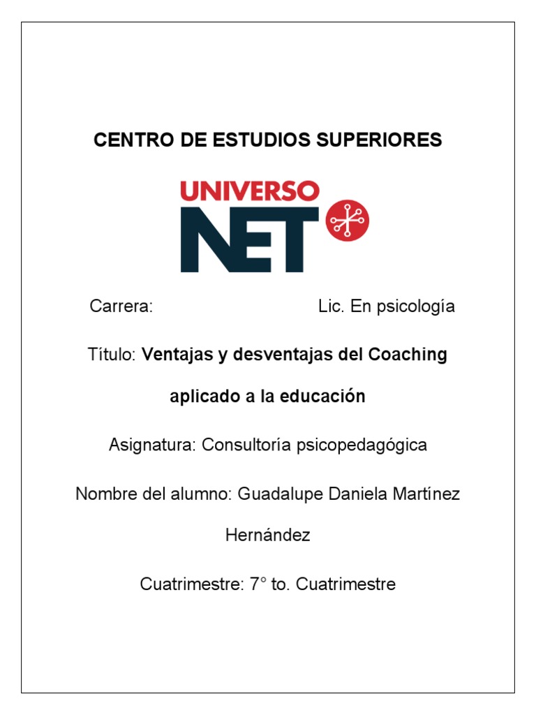 Ac. 55 Ventajas y Desventajas Del Coaching Aplicado A La Educación | PDF